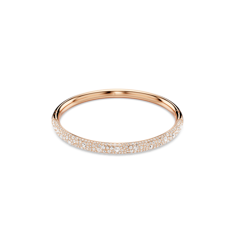 Sublima Bangle Snow Pavé White Rose-Gold-Tone Plated | Silvermoon