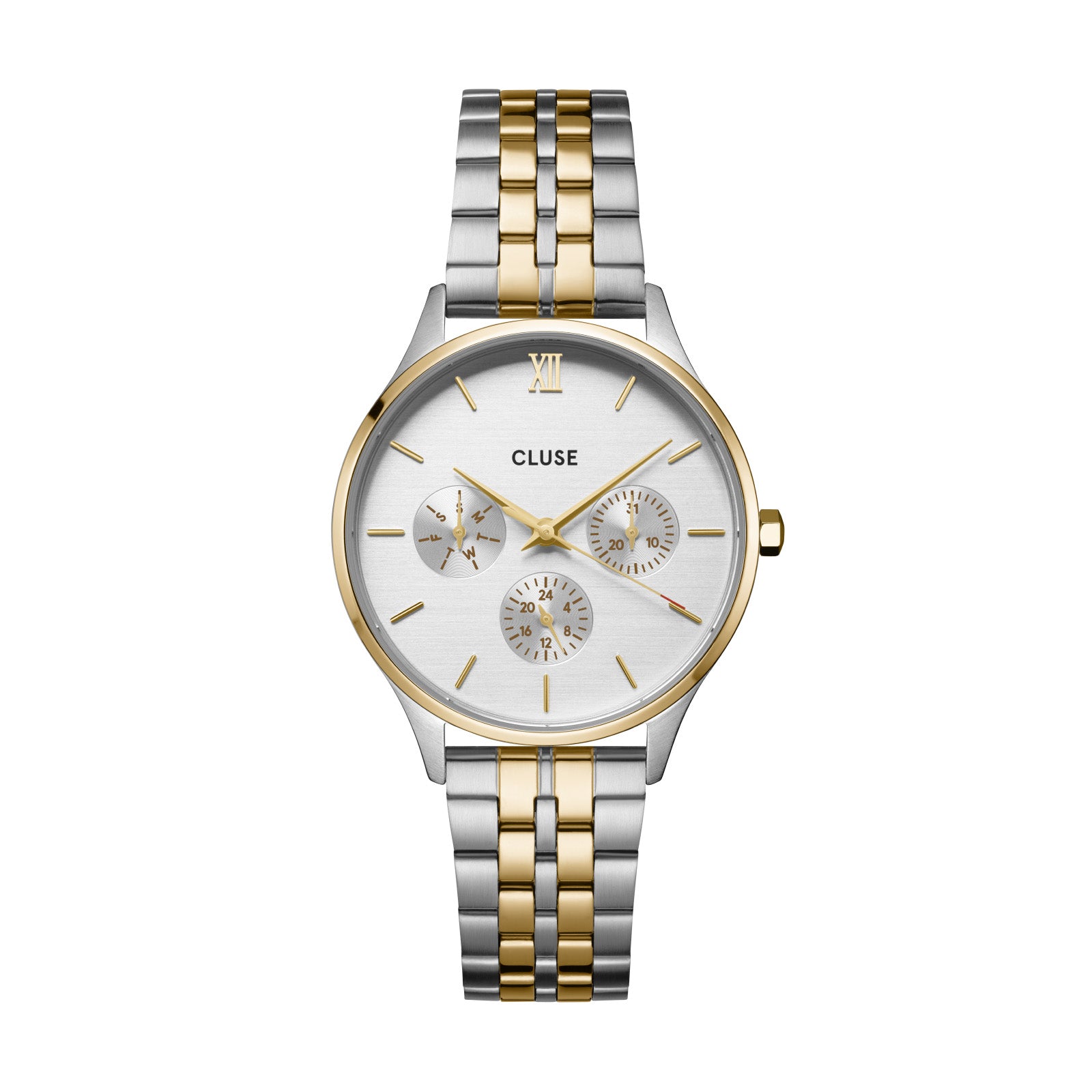 Cluse Minuit Multifunction Steel Bicolour - Silver & Gold Colour ...