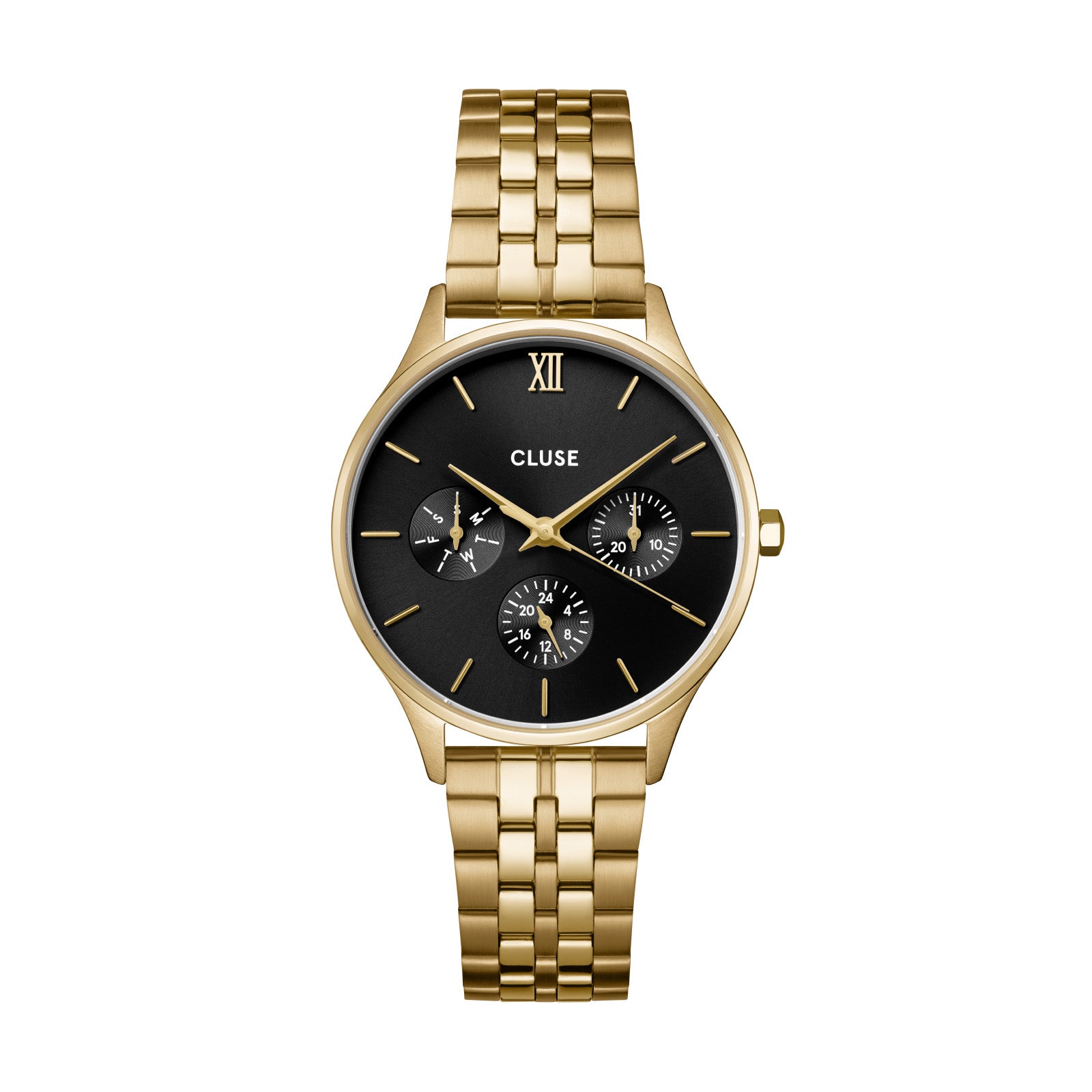 Cluse Minuit Multifunction Steel Black & Gold Colour – Silvermoon